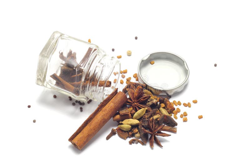 Spice Poured Out and Mixed stock photo. Image of cloves - 69546296