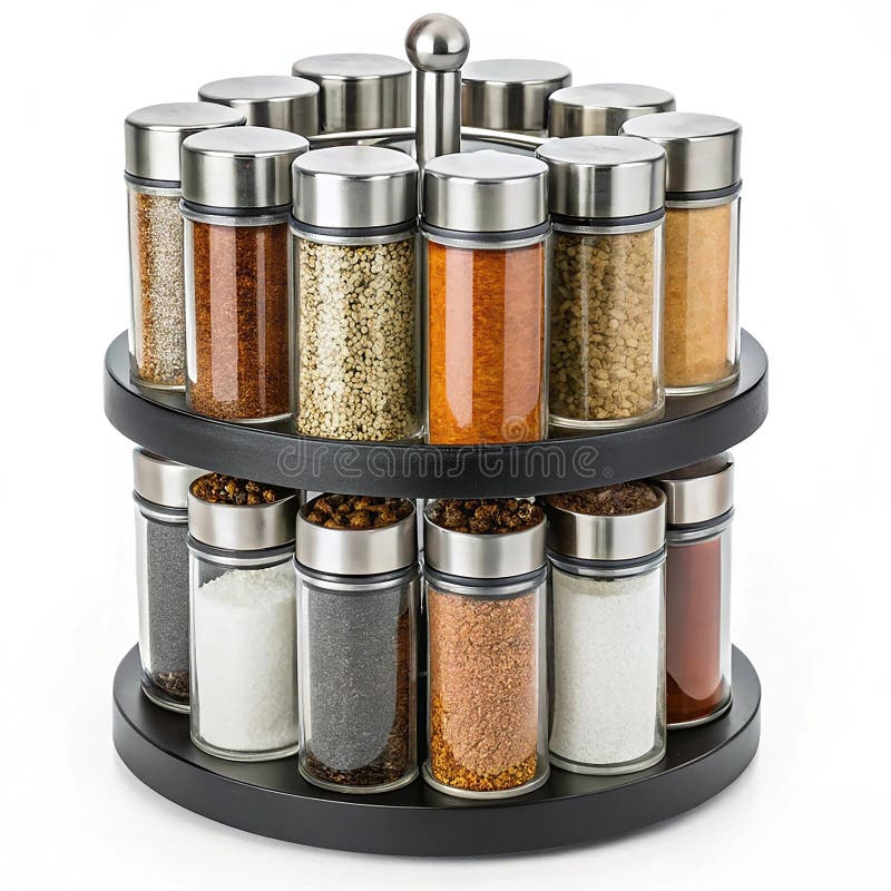 Spice Rack Carousel on White Background Stock Illustration ...