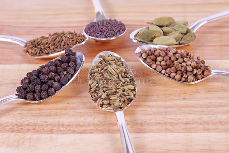 Six Spice Seeds stock photo. Image of teaspoon, spice - 11921464