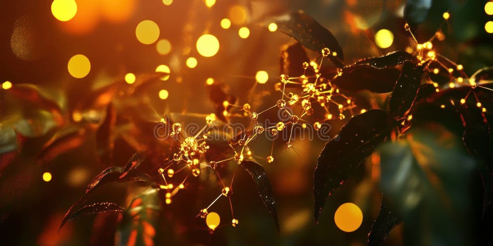 Spice Structure Design Showcasing Chemical Elements with Glowing Points ...