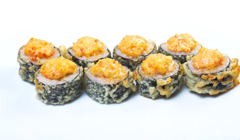 Spice Sushi with Sauced Slices Stock Photo - Image of delicious, fish ...