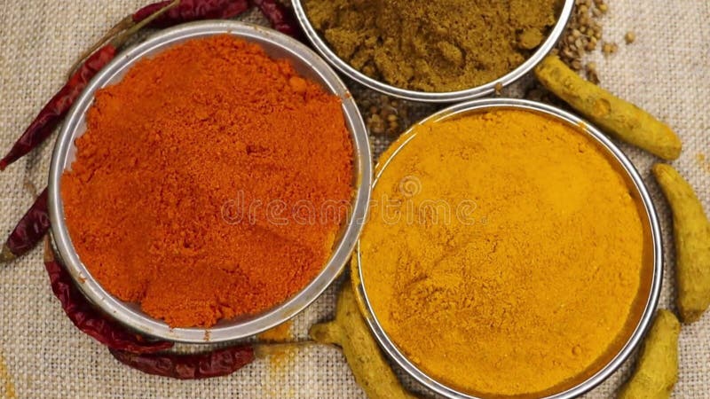Spice Top View. Assorted Spices in Bowl Display for Advertisement Stock ...
