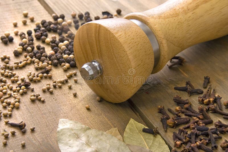 Spice on the wooden table stock image. Image of sweet - 5037681