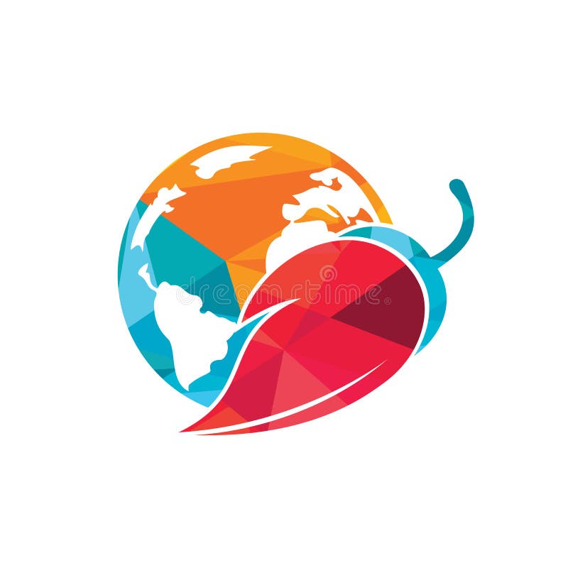 Spice World Vector Logo Design. Chili and Globe Icon Vector Logo Design ...