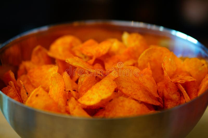 Spiced chips stock image. Image of food, bowl, chips - 44018231