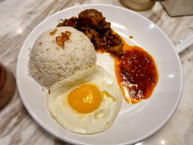 Spiced Spicy Beef with Rice and Egg Stock Photo - Image of food, brunch ...