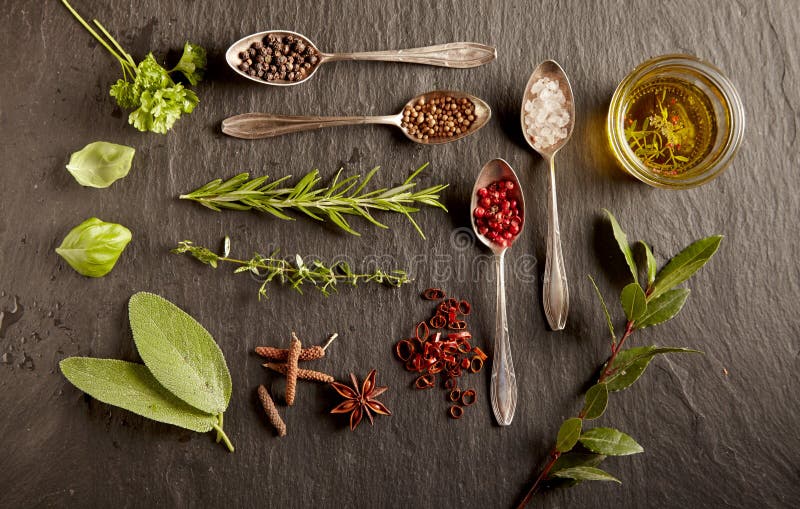 Spices Assortment Creative Layout Stock Image - Image of fresh, natural ...