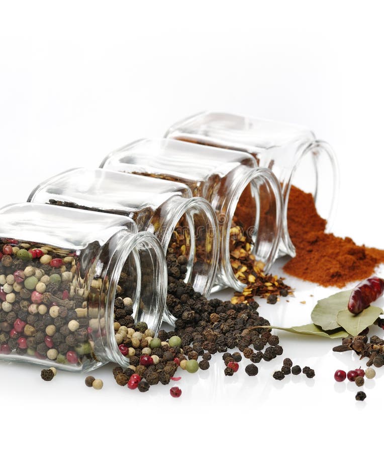 Spices stock image. Image of glass, leaves, powder, pepper - 33324093