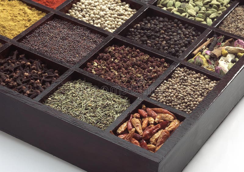 Spices Box stock image. Image of food, spice, cooking - 196849229