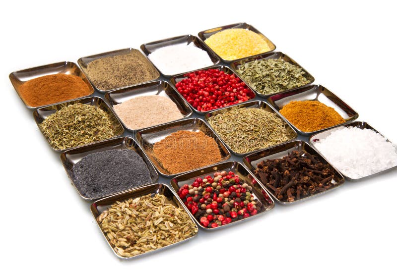 Spices in box stock photo. Image of seed, cumin, chilli - 34103304
