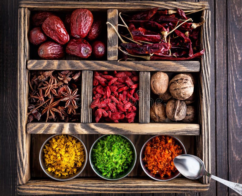 Spices in the box stock photo. Image of healthy, anise - 69148268