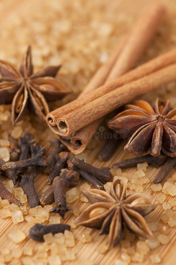 Spices and brown sugar stock image. Image of cinnamon - 97351561