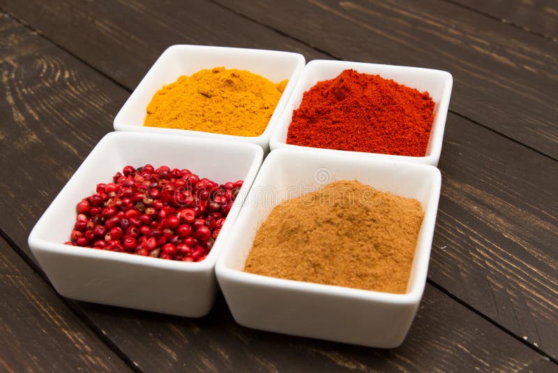 Spices stock photo. Image of curry, cloves, pots, asian - 92803940