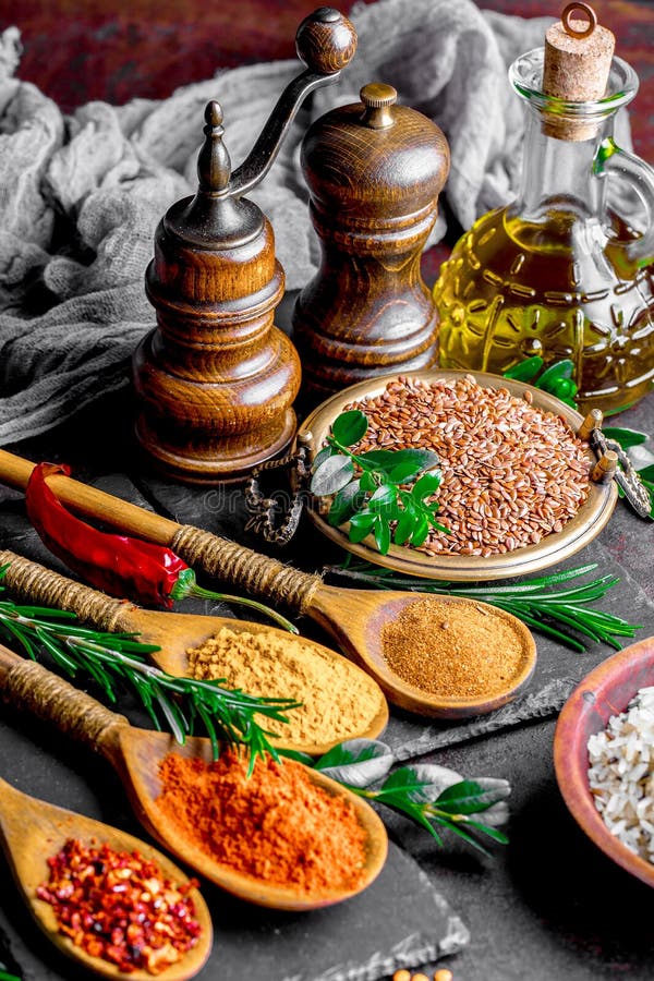 Spices for cooking stock image. Image of powder, seasoning - 113448629