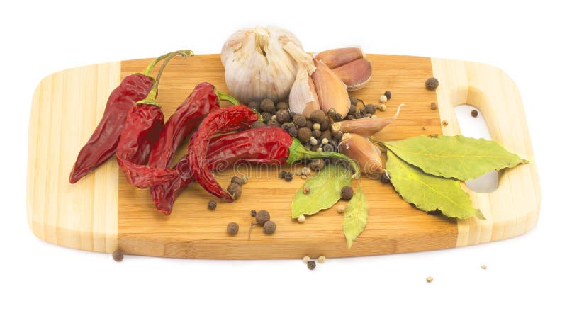 Spices on the Cutting Board Stock Image - Image of herb, condiment ...