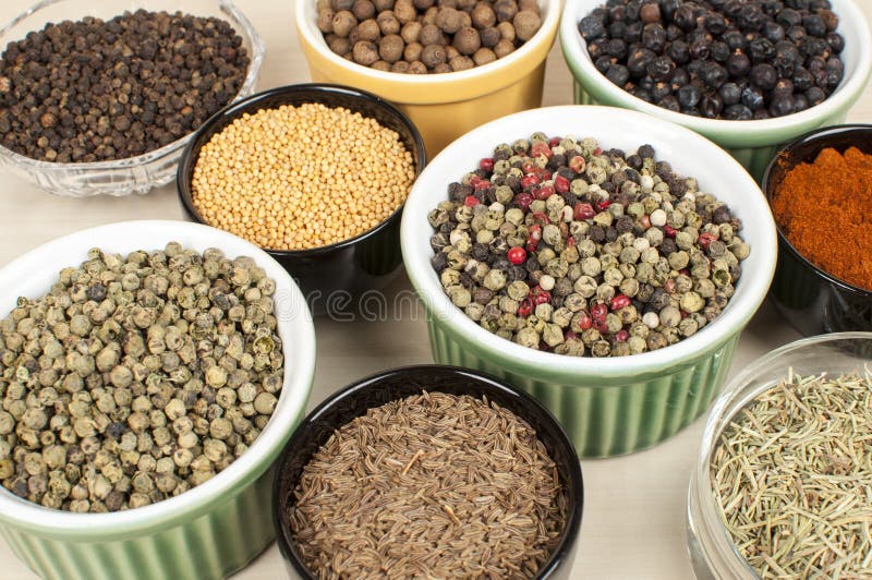 Spices stock image. Image of table, pepper, view, salt - 65244521