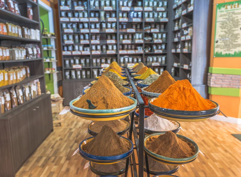 Spices on Display on Sale at Market Stock Image - Image of paprika ...