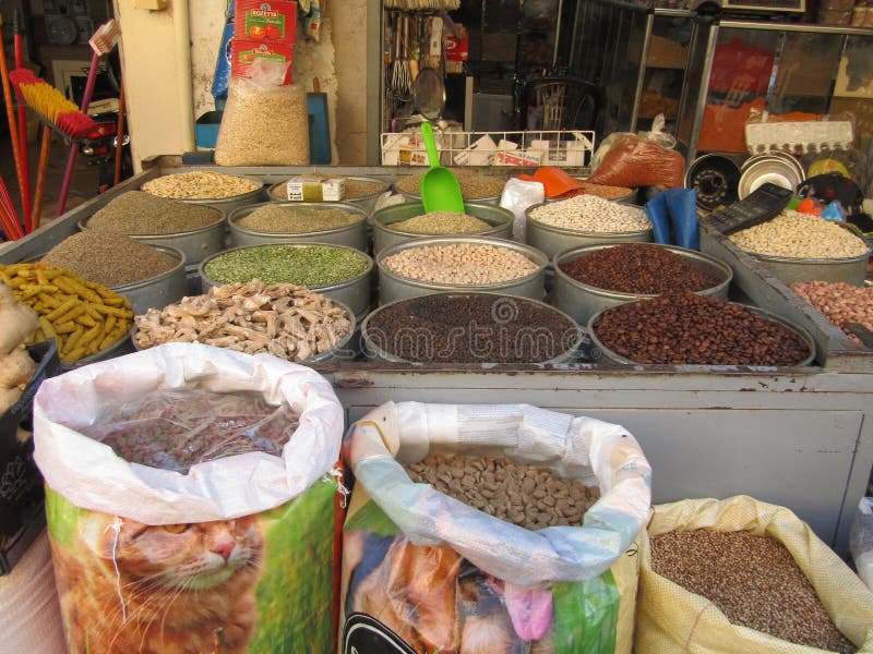 Spices on Display at a Souk Market, Fez, Marocco Stock Photo - Image of ...