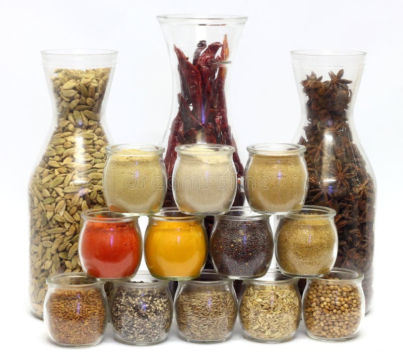Spices in Glass Bottle stock image. Image of halba, collection - 38259853