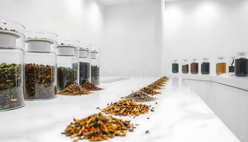 Spices and Herbs: a Minimalist Culinary Display Stock Photo - Image of ...