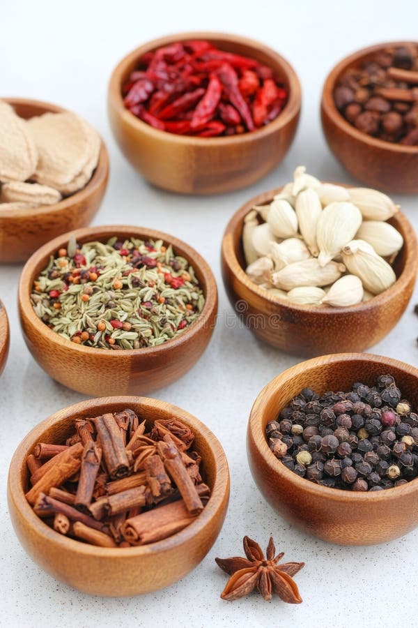 Spices, Herbs, and Other Ingredients on a Top View Stock Photo - Image ...