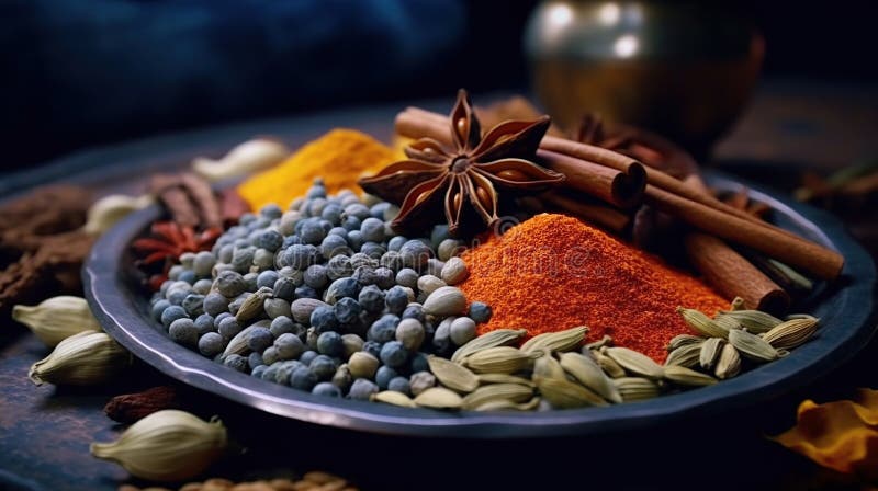 Spices for Indian Masala Tea. AI Generated Image Stock Illustration ...