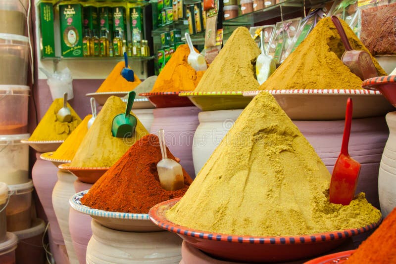 Spices at the Market Marrakech, Morocco Stock Image - Image of pattern ...
