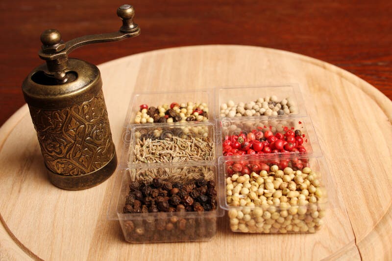 Spices and Mill stock image. Image of grinder, colored - 29006391