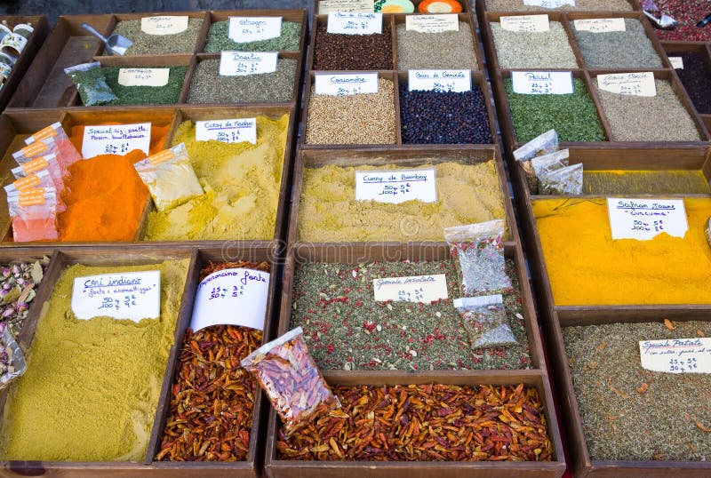 Spices in an Open Market stock photo. Image of outdoor - 7841534