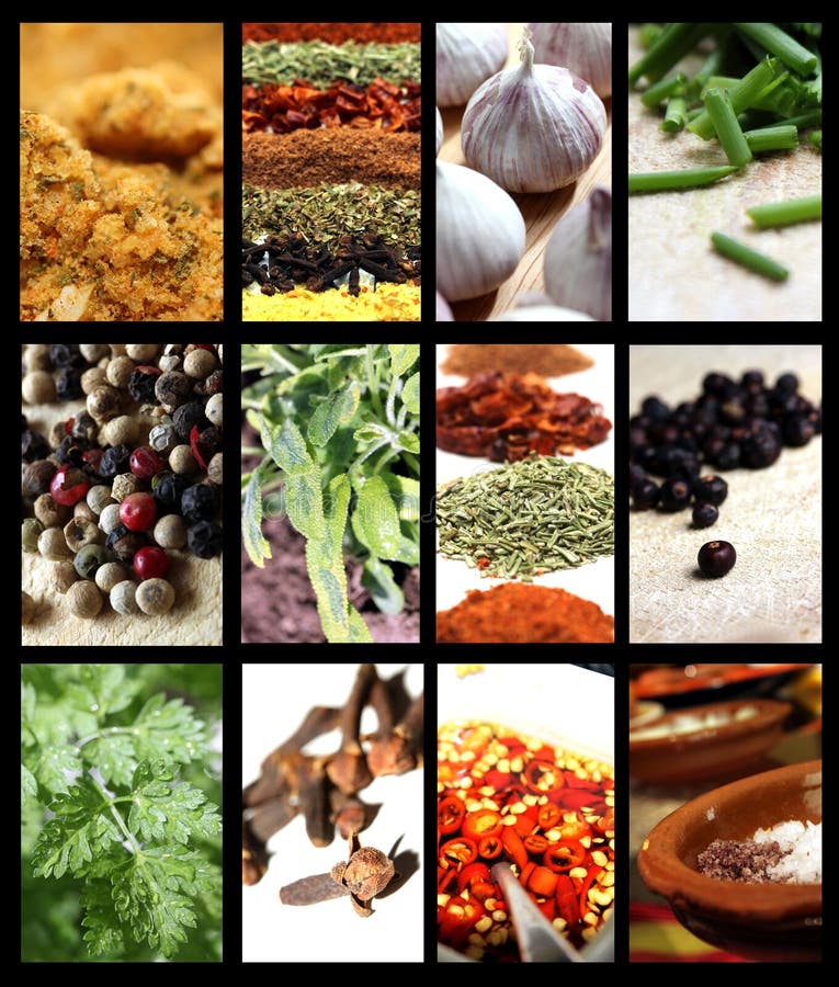 Spices picture mix stock image. Image of chives, pepper - 25457007