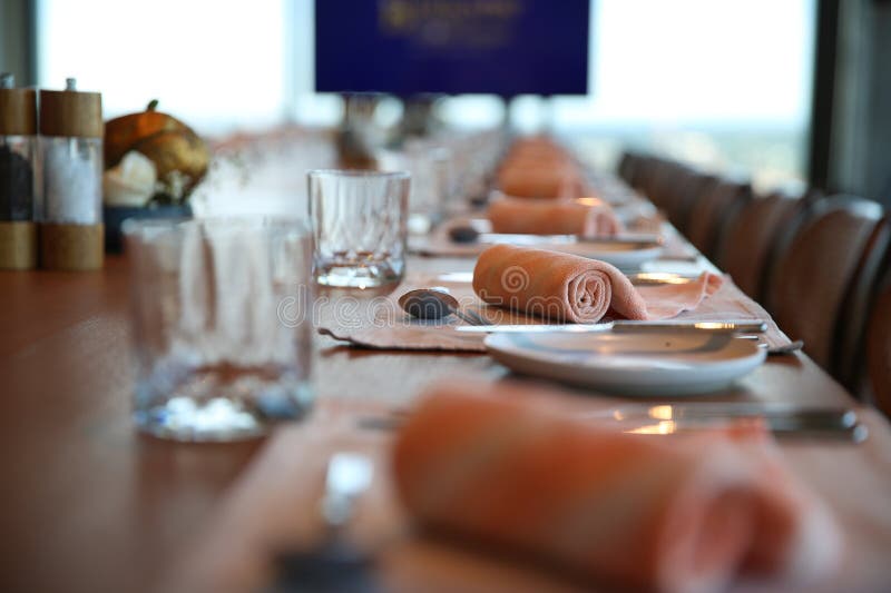 Spices are Placed on the Dining Table with a Napkin Next To it. Stock ...
