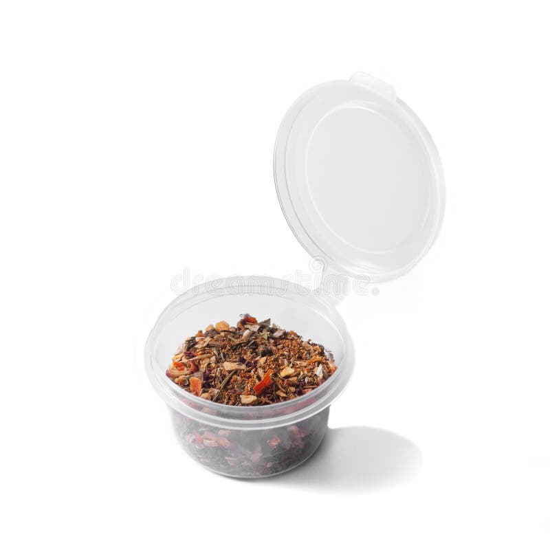 Spices in Plastic Packaging for Sauces. Delivery of Products. White ...