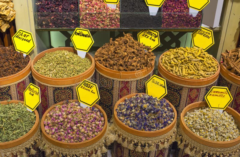 Spices in Pots for Sale - Kemer, Turkey Stock Image - Image of aniseed ...