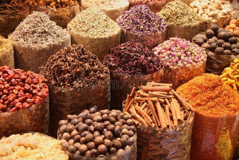 Selection of Exotic Spices in Dubai, UAE Stock Photo - Image of sale ...