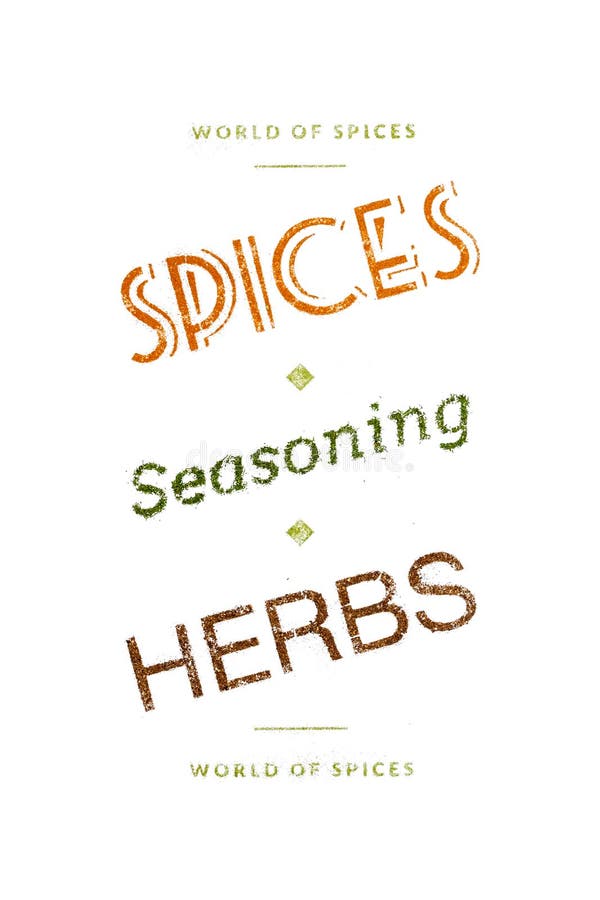 Spices Words Abstract Isolated Stock Photo - Image of herbal, colors ...