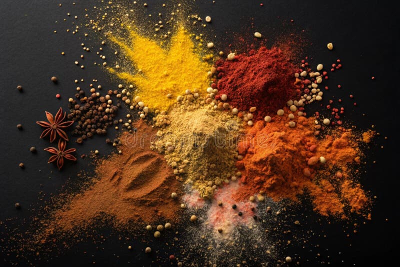 Spices and Seasonings Powder Splash, Explosion on Black - Generated by ...