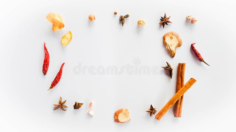 Spices Separately on White Background Stock Photo - Image of flavoring ...