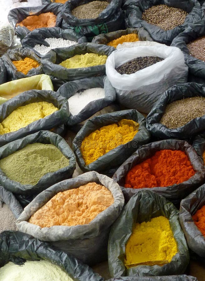 Spices at South American Market Stock Photo - Image of bright, spices ...