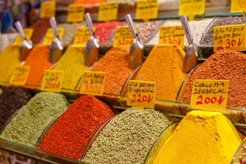 Spices Stall in the Spice Market, Istanbul, Turkey Stock Image - Image ...