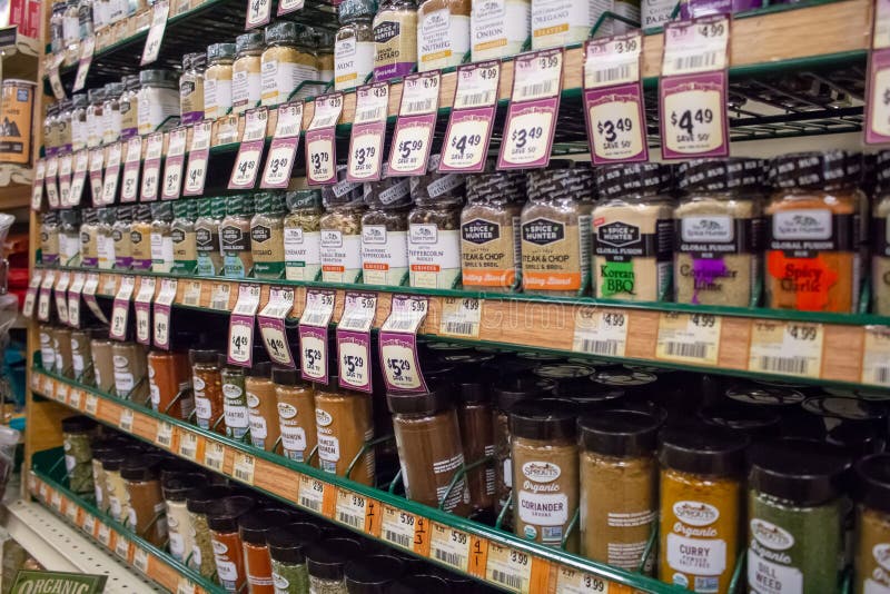 Section Of Spices In A Supermarket Editorial Stock Photo - Image of ...