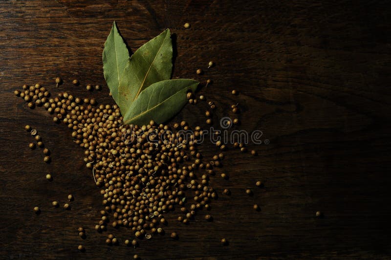Spices on table stock photo. Image of natural, wood, recipe - 23292316