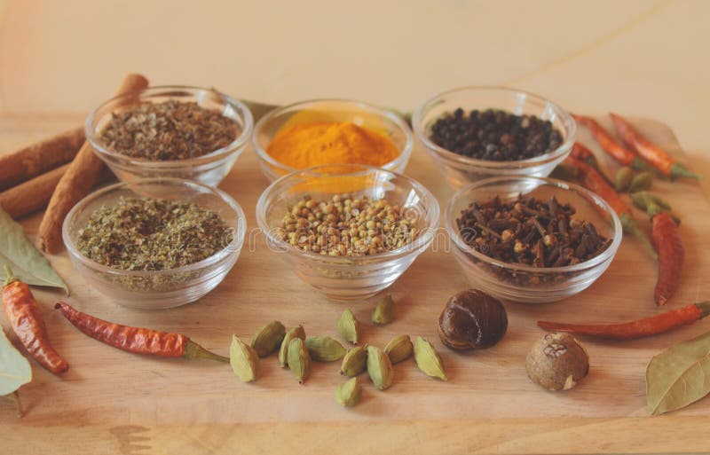 Spices on the table stock image. Image of gourmet, dried - 42053377