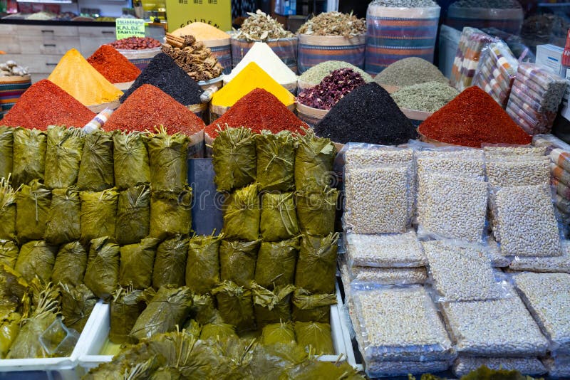 Spices in the Turkish Bazaar of Istanbu Stock Image - Image of powder ...