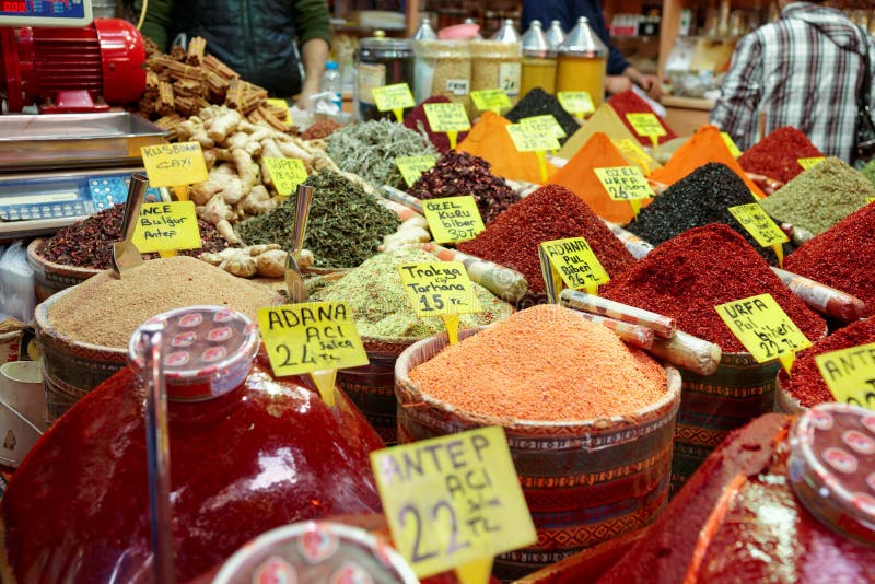 Spices on Turkish market stock photo. Image of food, bright - 38826928