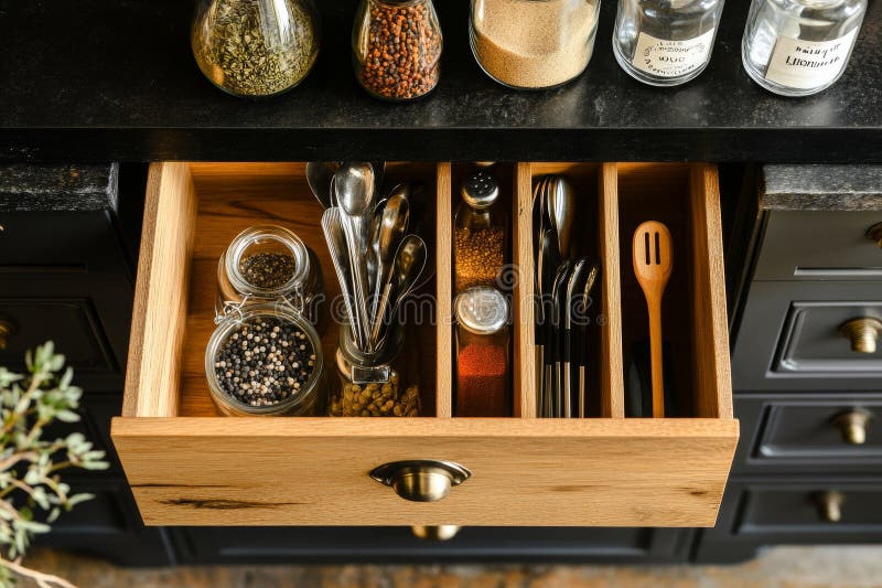 Spices and Utensils are Now Neatly Displayed in an Organized Kitchen ...