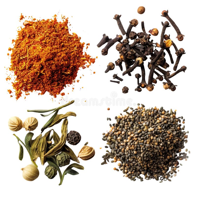 4 Spices on White Background Render Ultra Realistic Stock Image ...