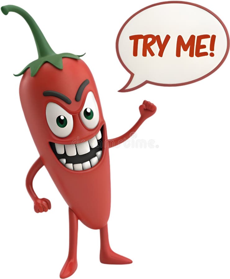 Angry Chili Cartoon Clipart for Creativity. Stock Image - Illustration ...