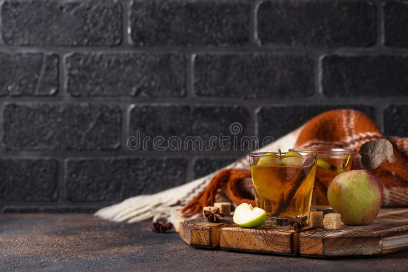 Spicy Apple Cider, Autumn Drink Stock Image - Image of cider, glass ...