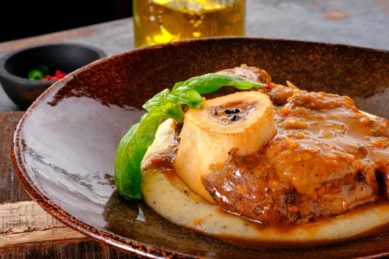 Spicy Baked Osso Buko Steak with Juicy Gravy Stock Image - Image of ...