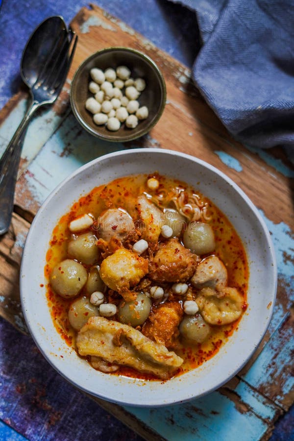 Spicy bakso cuanki stock image. Image of dish, fruit - 264579417